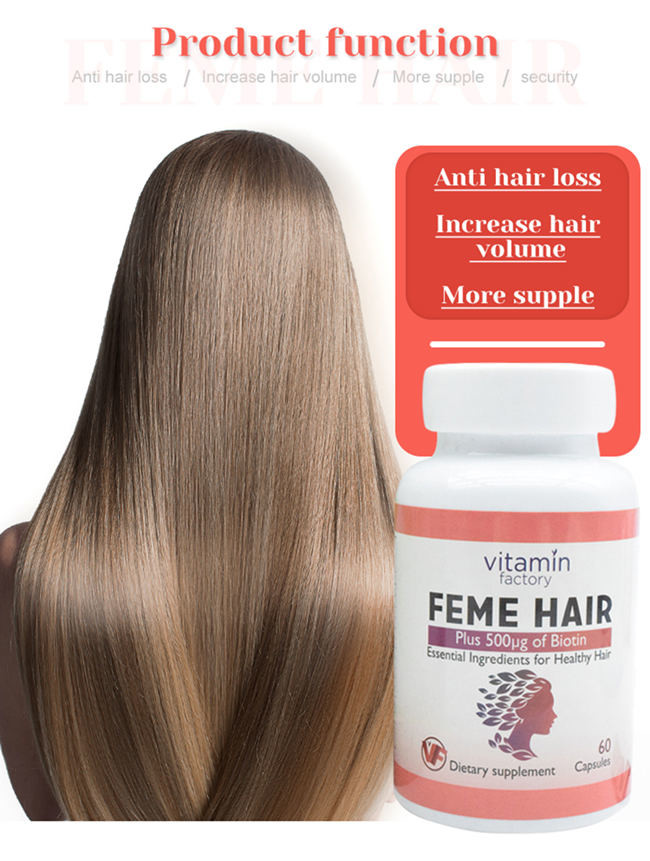 Feme Hair Biotin Capsule Vitamin Premium Grade For Nail Skin Health